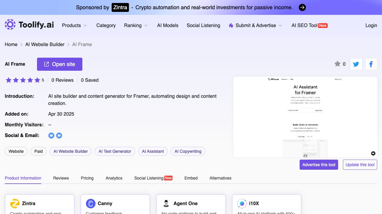 AI Frame - Tools Directory | Toolidx