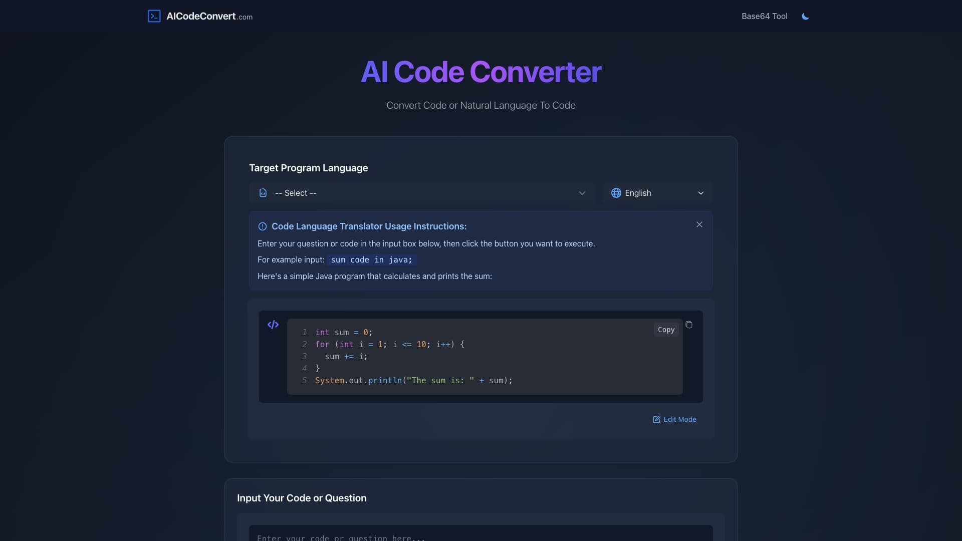 AICodeConvert - Tools Directory | Toolidx