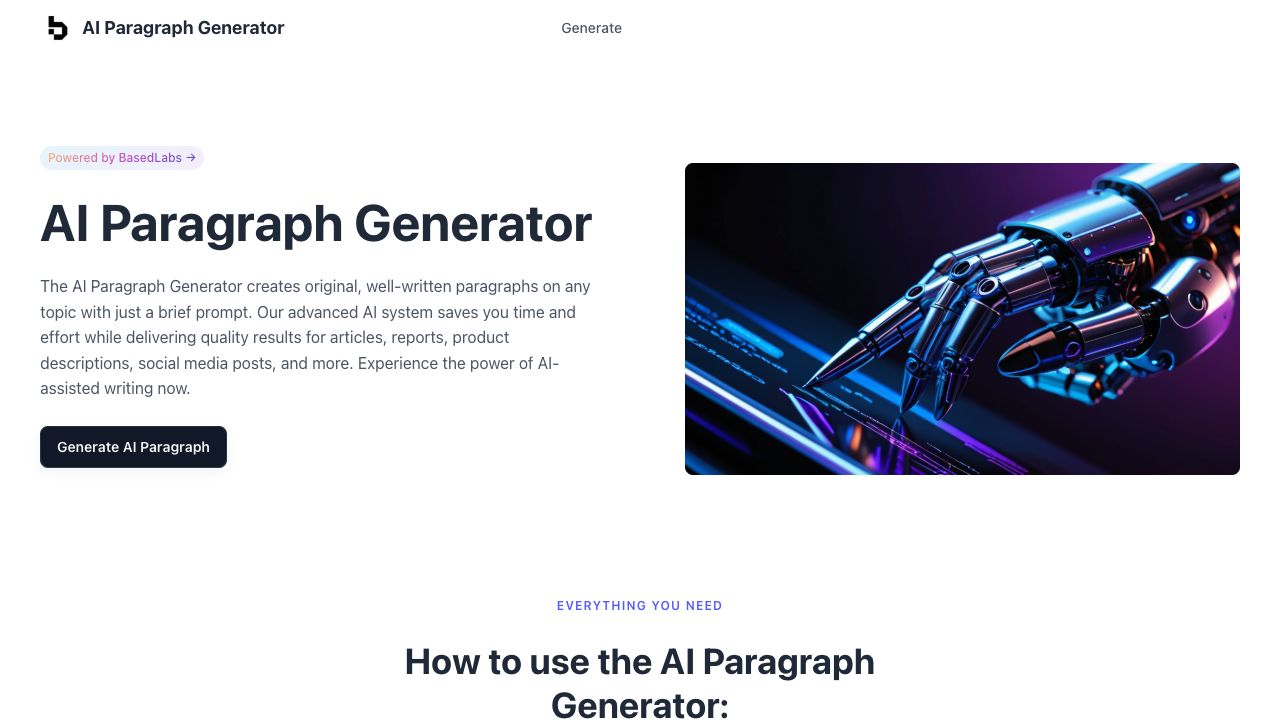 Free AI Paragraph Generator - Tools Directory | Toolidx